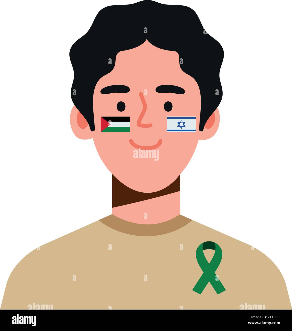 israel and palestine flags painted in man face Stock Vector Image & Art ...