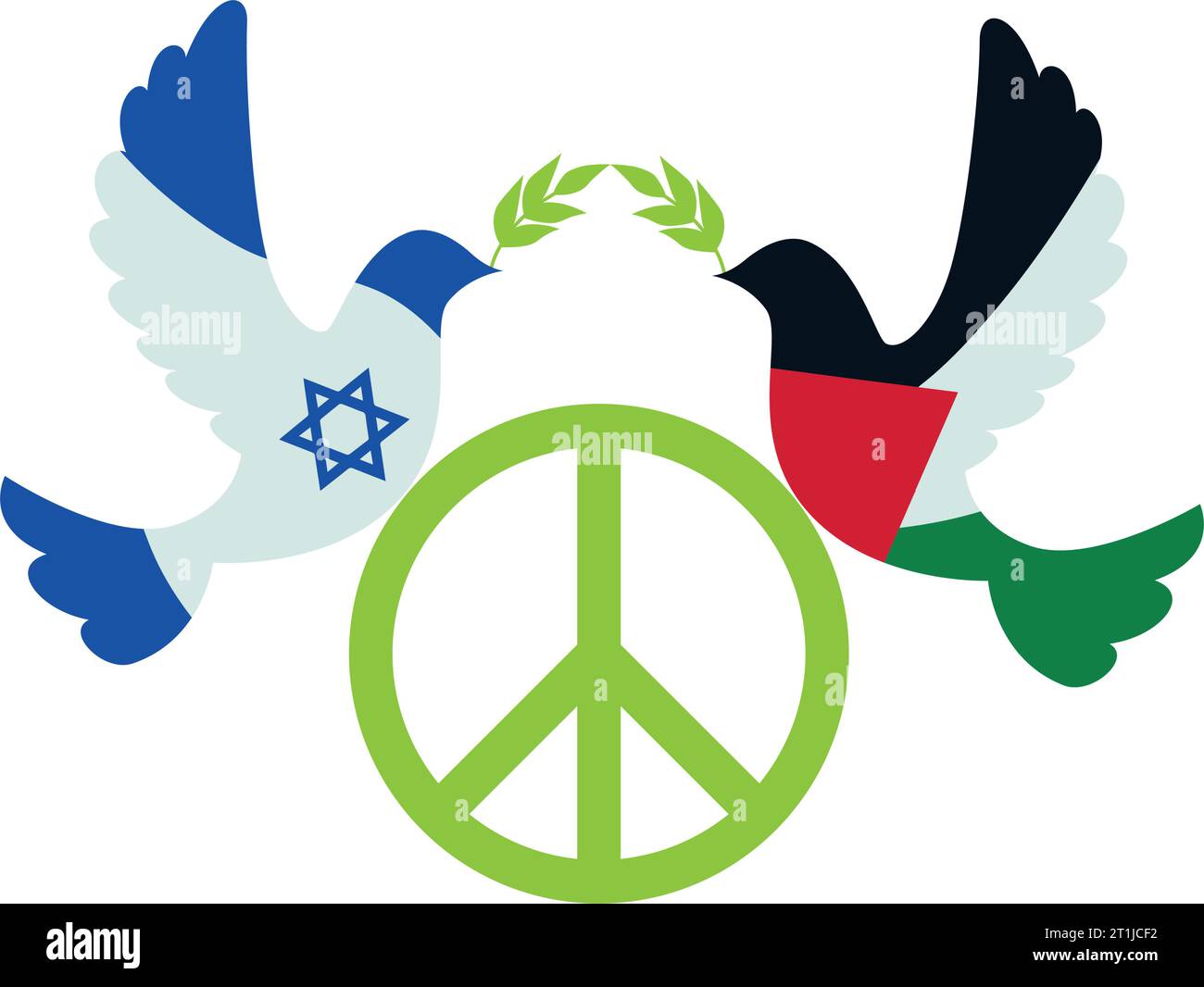 palestine and israel flags in peace doves Stock Vector Image & Art - Alamy