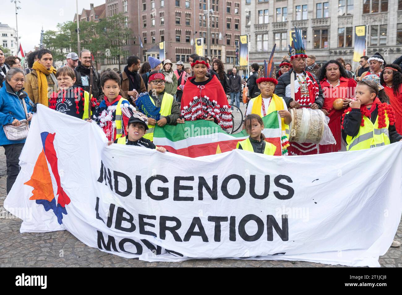 Amsterdam The, Netherlands. 14th Oct, 2023. Members of various ...