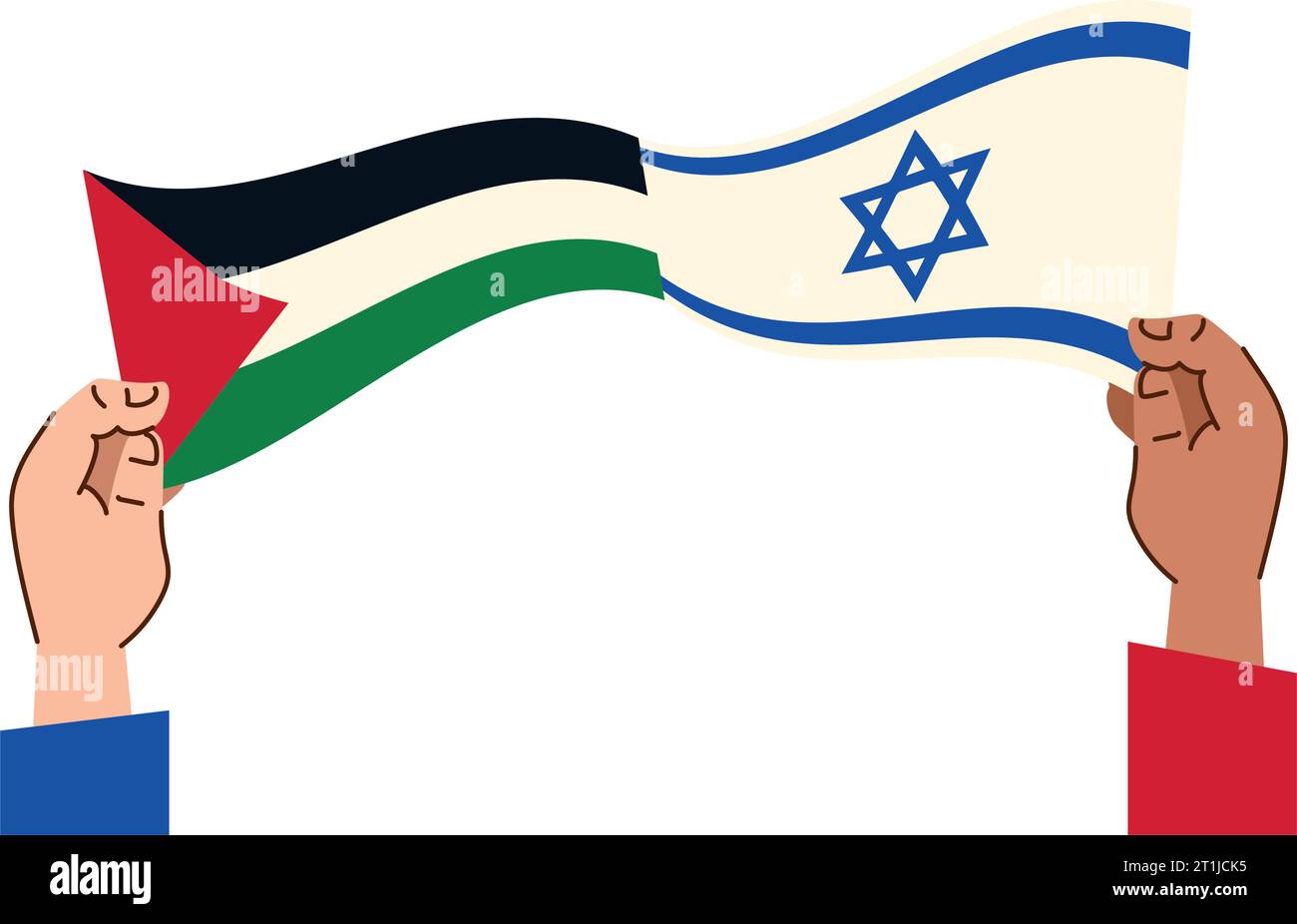 israel and palestine flags with friends hands Stock Vector Image & Art ...