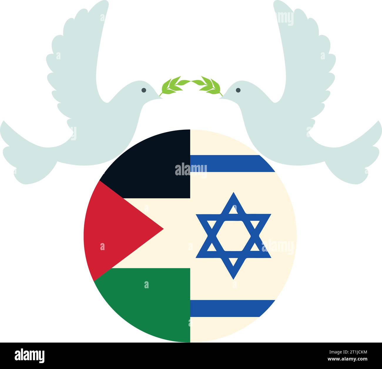 israel and palestine flags with peace doves Stock Vector Image & Art ...