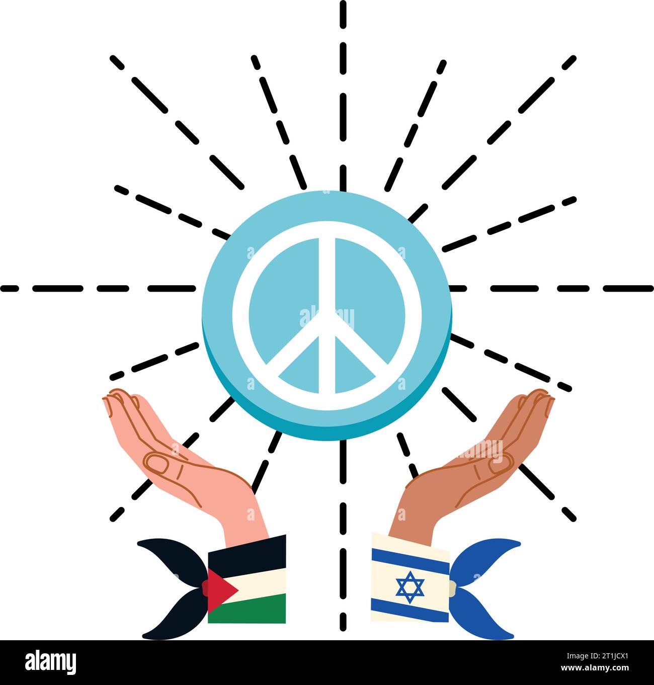 israel and palestine flags in hands with peace symbol Stock Vector ...
