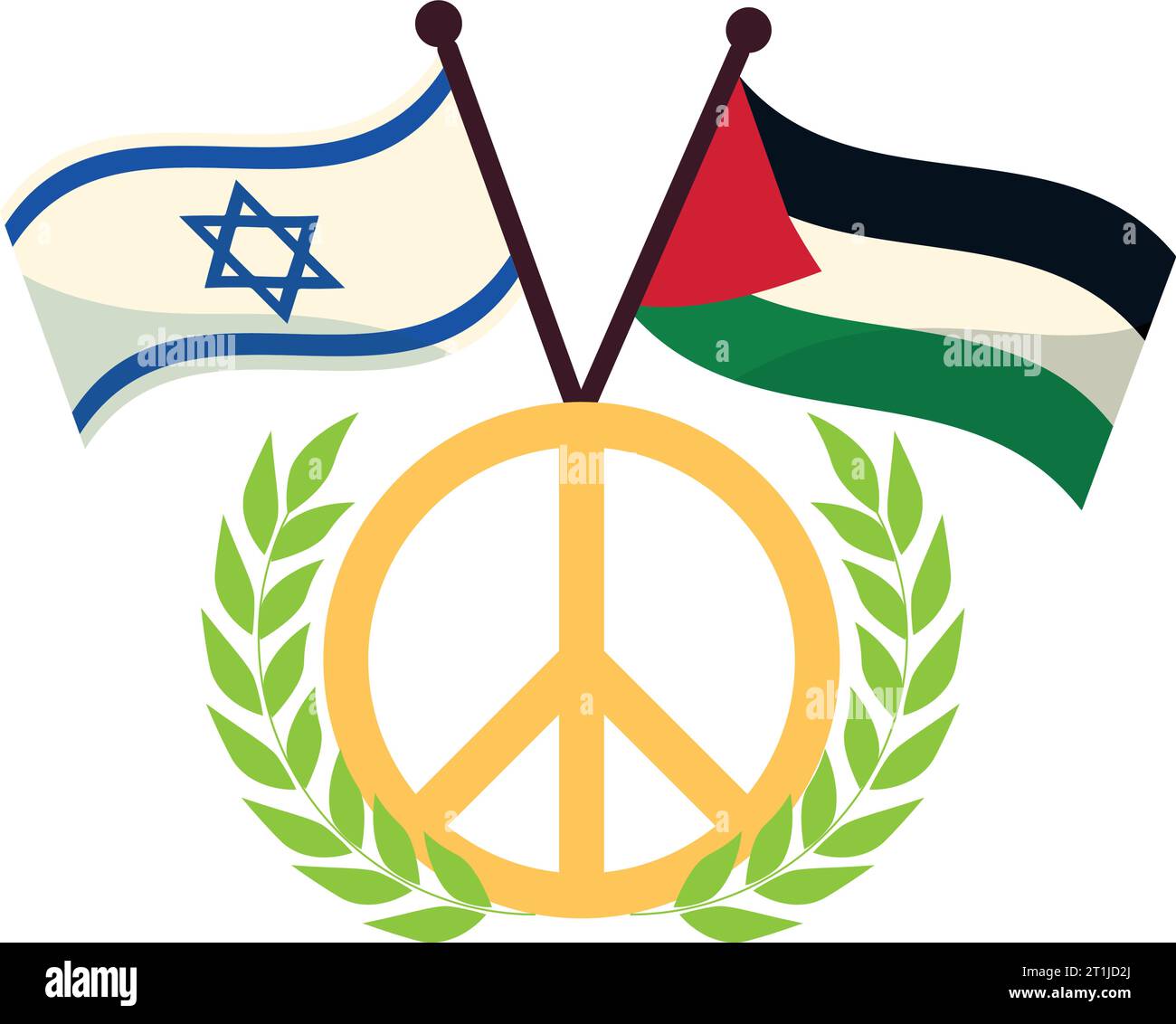 israel and palestine flags with peace emblem Stock Vector Image & Art ...