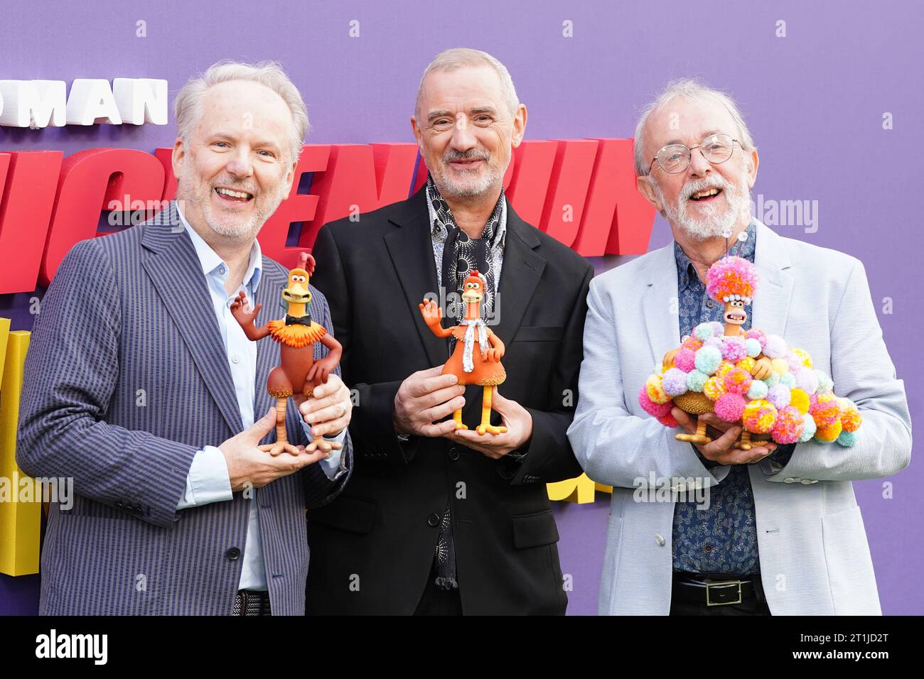 (left to right) Nick Park, Sam Fell and Peter lord arrive for a ...