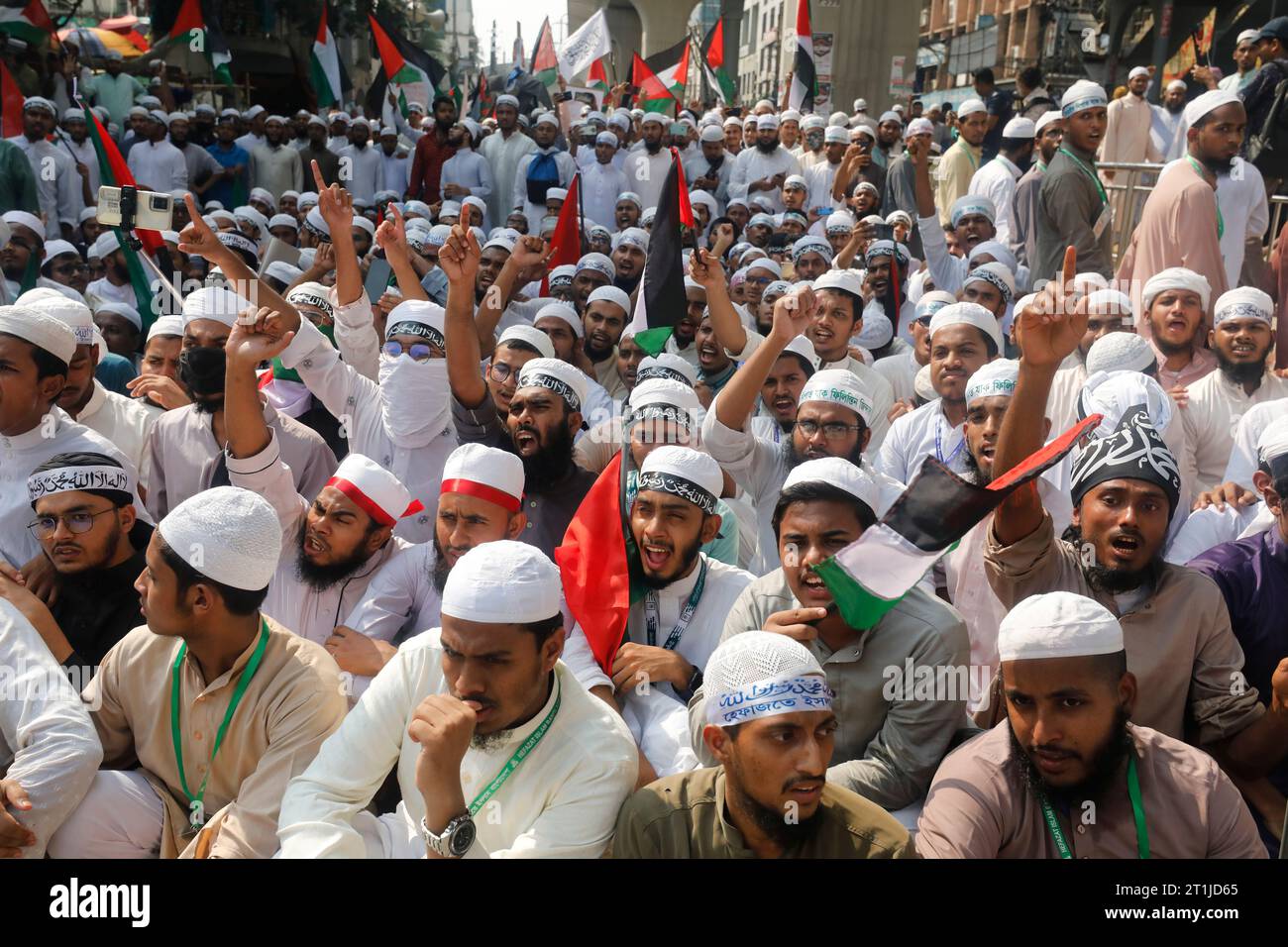 Dhaka, Bangladesh - October 14, 2023: Hefazat Islam Bangladesh rally in ...