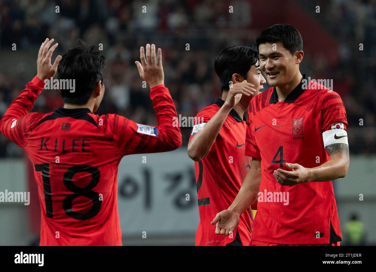 Seoul, South Korea. 13th Oct, 2023. South Korean player Kim Min-jae (4 ...