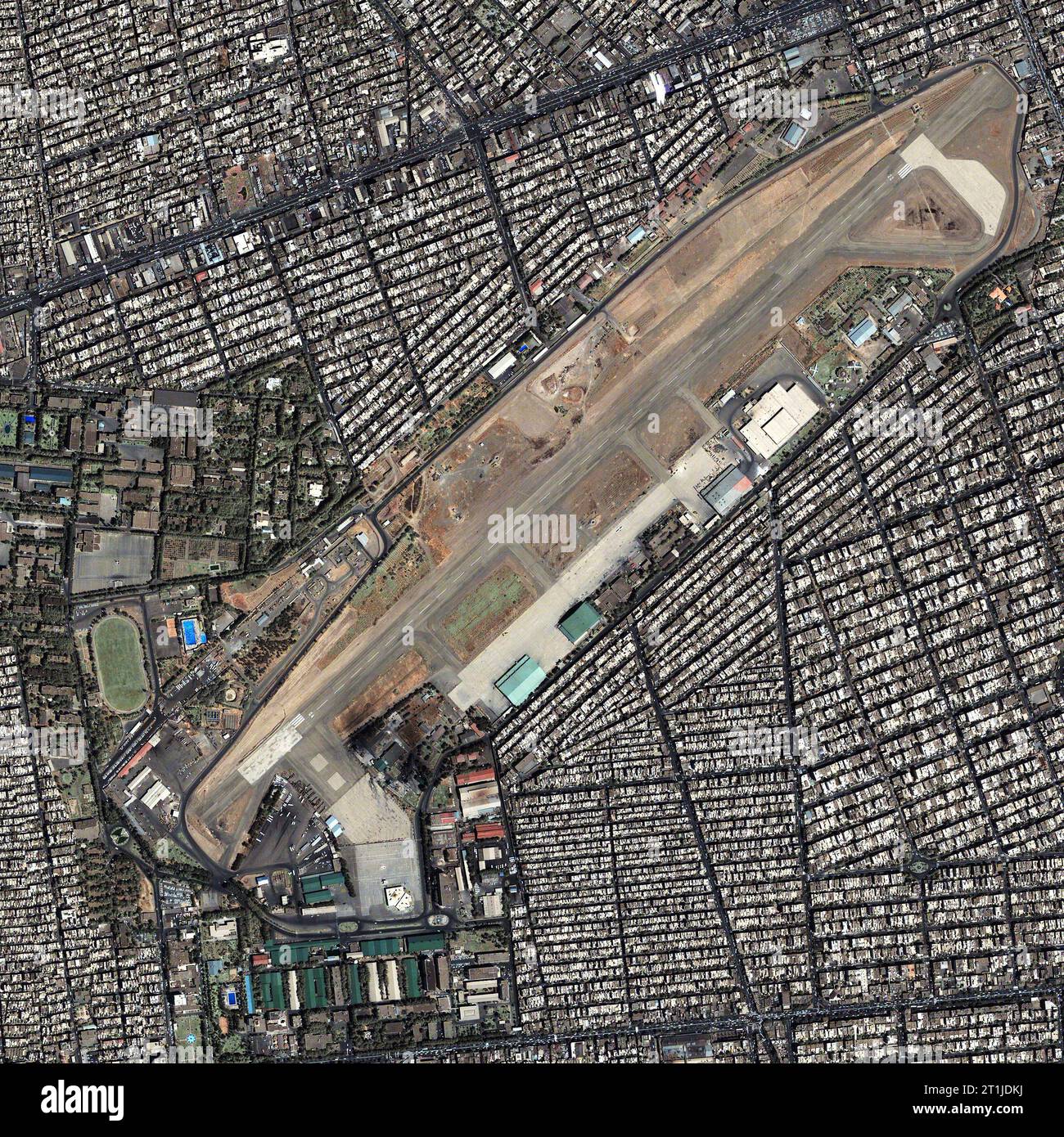 Aerial city, drone and neighborhood satellite view of urban road ...