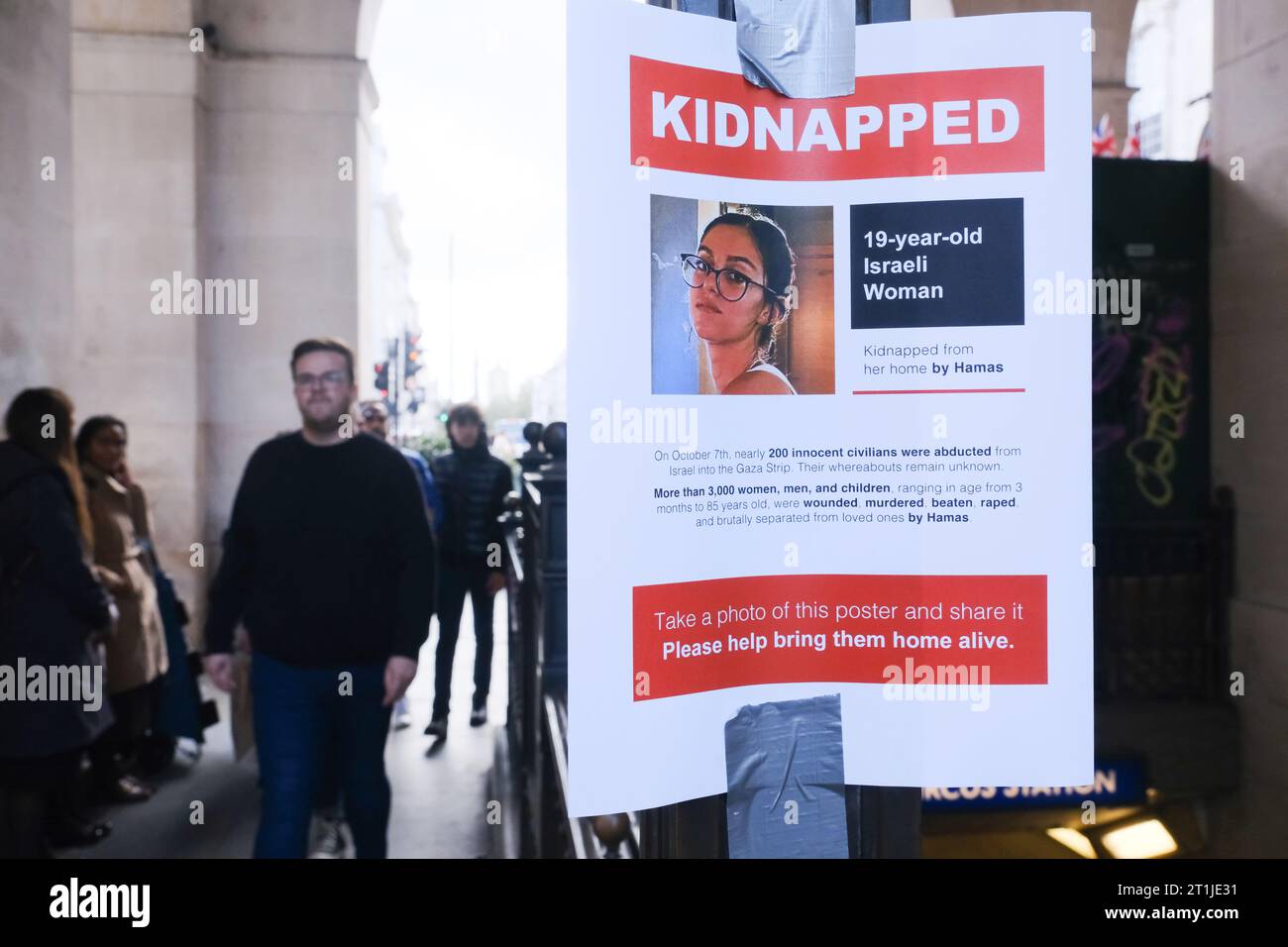 London, UK. 14th Oct 2023. March for Palestine, Israeli missing persons ...