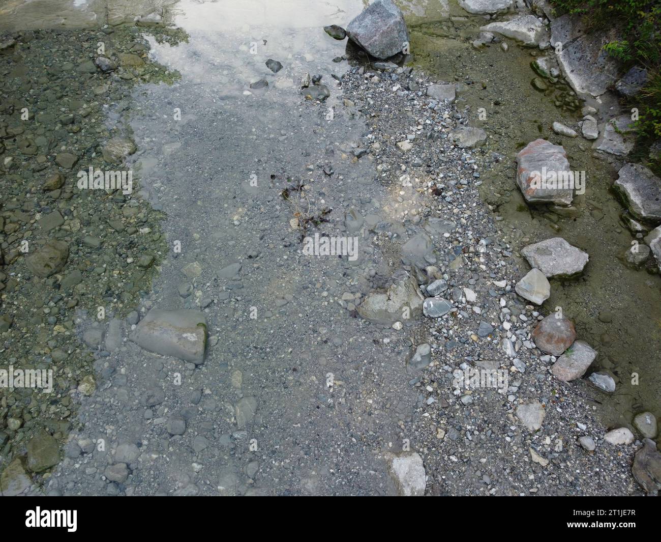 Stream in a natural area in Upper Bavaria with barrages and large ...