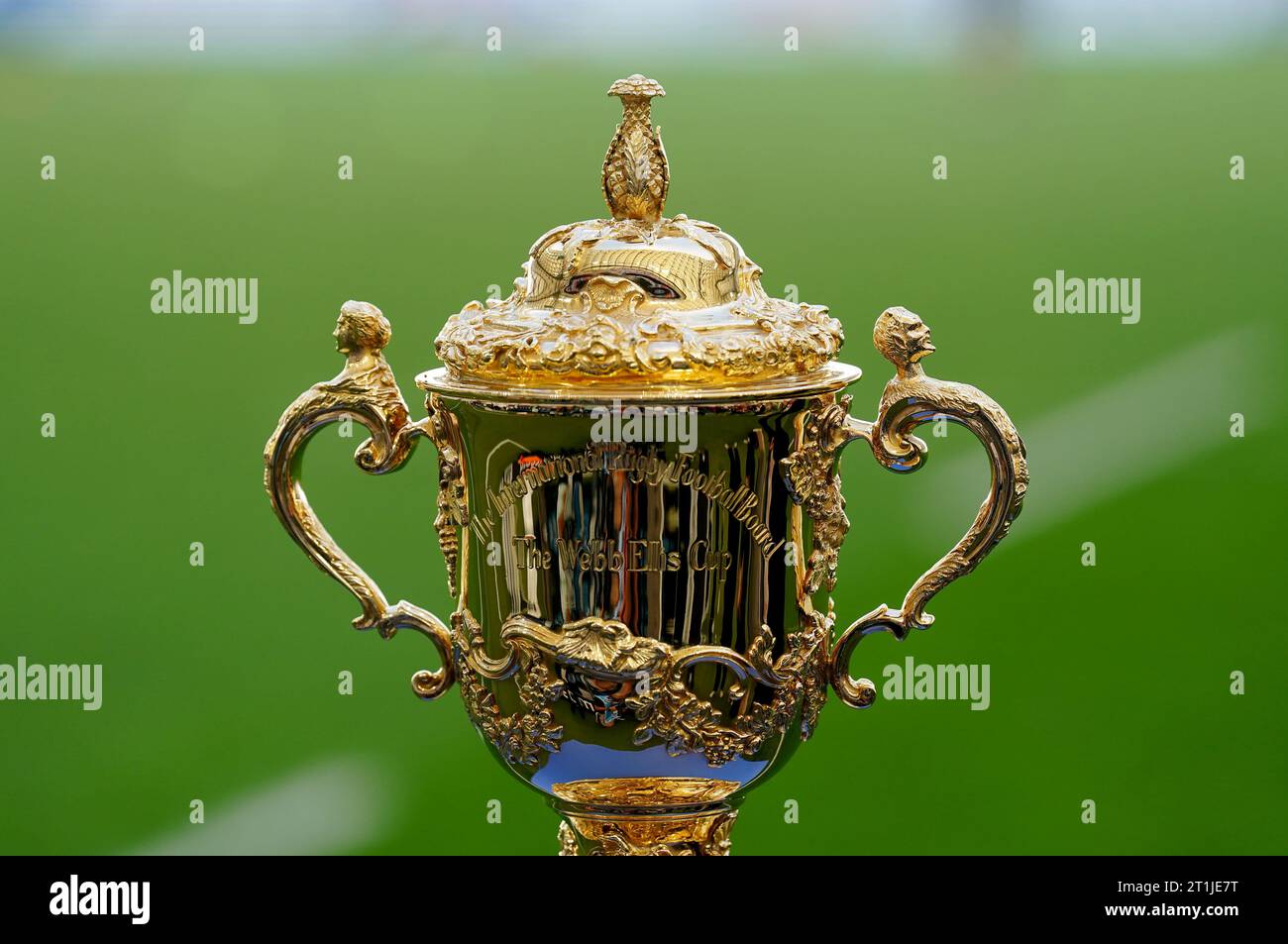 The Webb Ellis Cup on display in the stadium before the Rugby World Cup ...