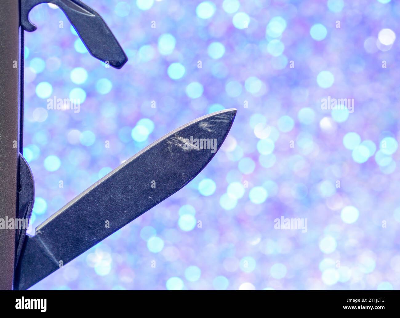 Pocket knife with wooden handle and forged scabbard in detail Stock ...