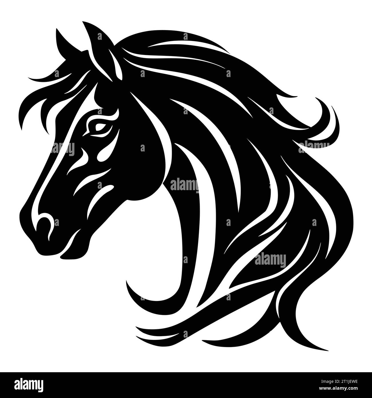 Drawn horse stallion Black and White Stock Photos & Images - Alamy