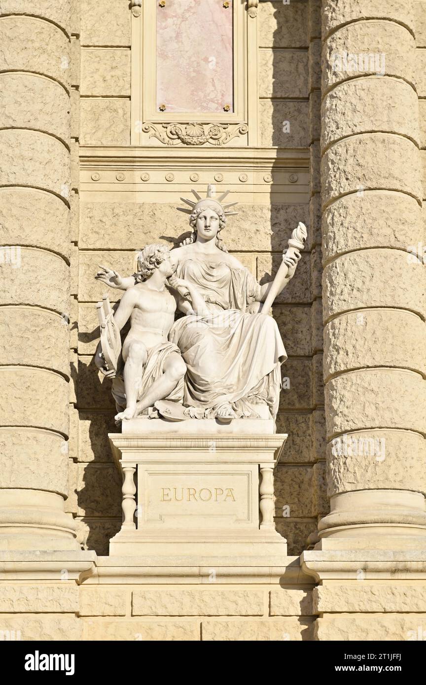 Vienna, Austria. Allegorical statue of Europe on the facade of the ...