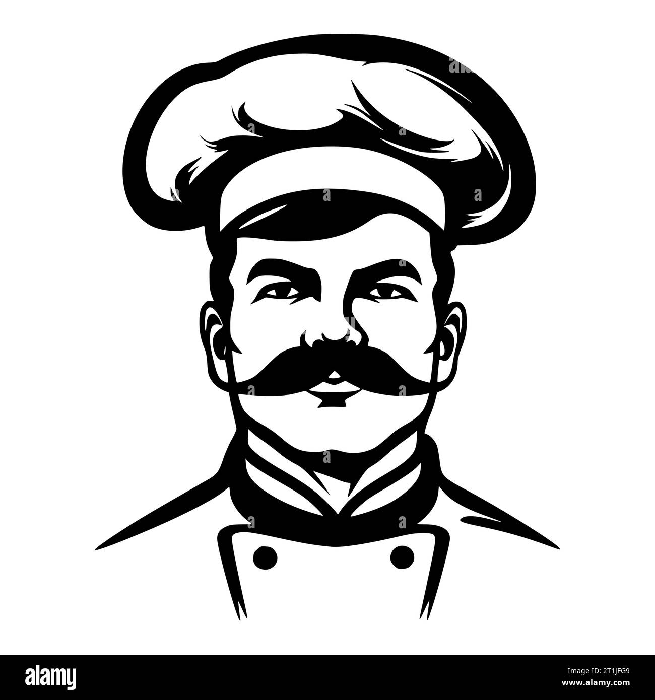 Master Chef With Mustache Head Mascot Logo Illustration Stock Vector Image And Art Alamy