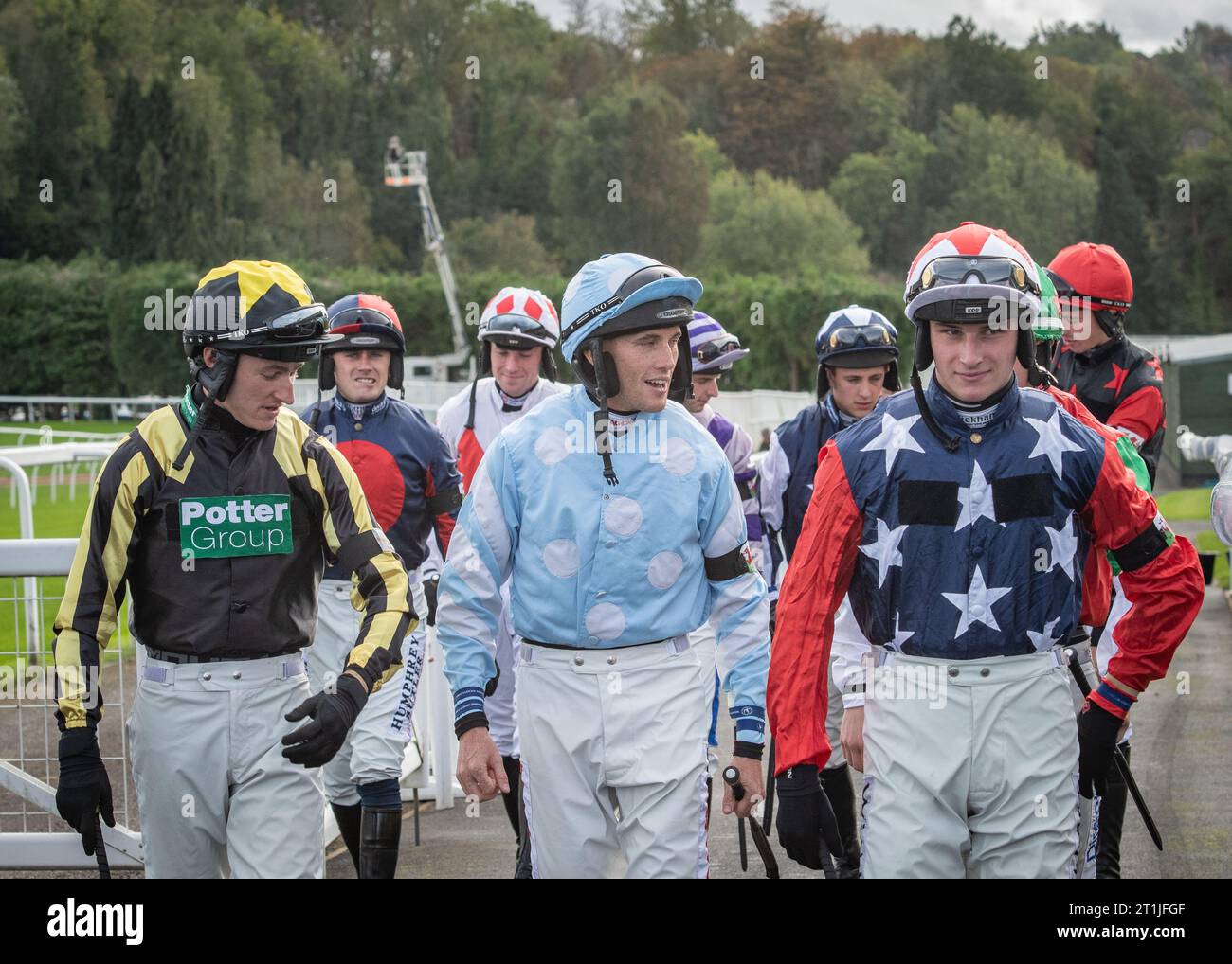 Chepstow Racecourse - Jump Jockeys Derby 2023 Stock Photo - Alamy