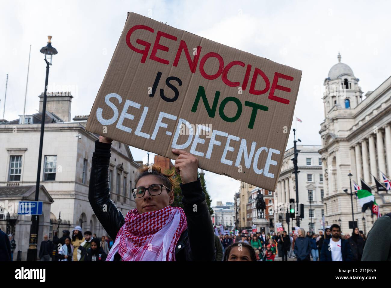 Whitehall, London, UK. 14th Oct, 2023. A protest is taking place ...