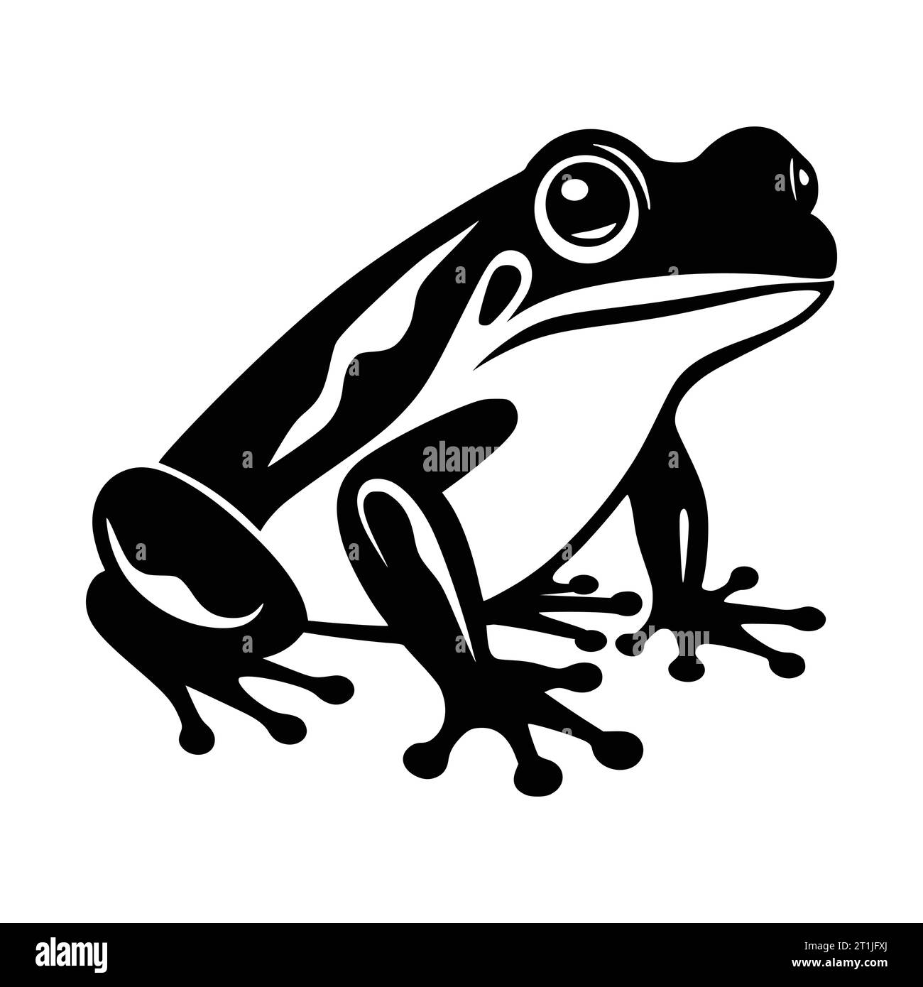 Frog Head Logo Quirky Black Frog Face Logo On White Background