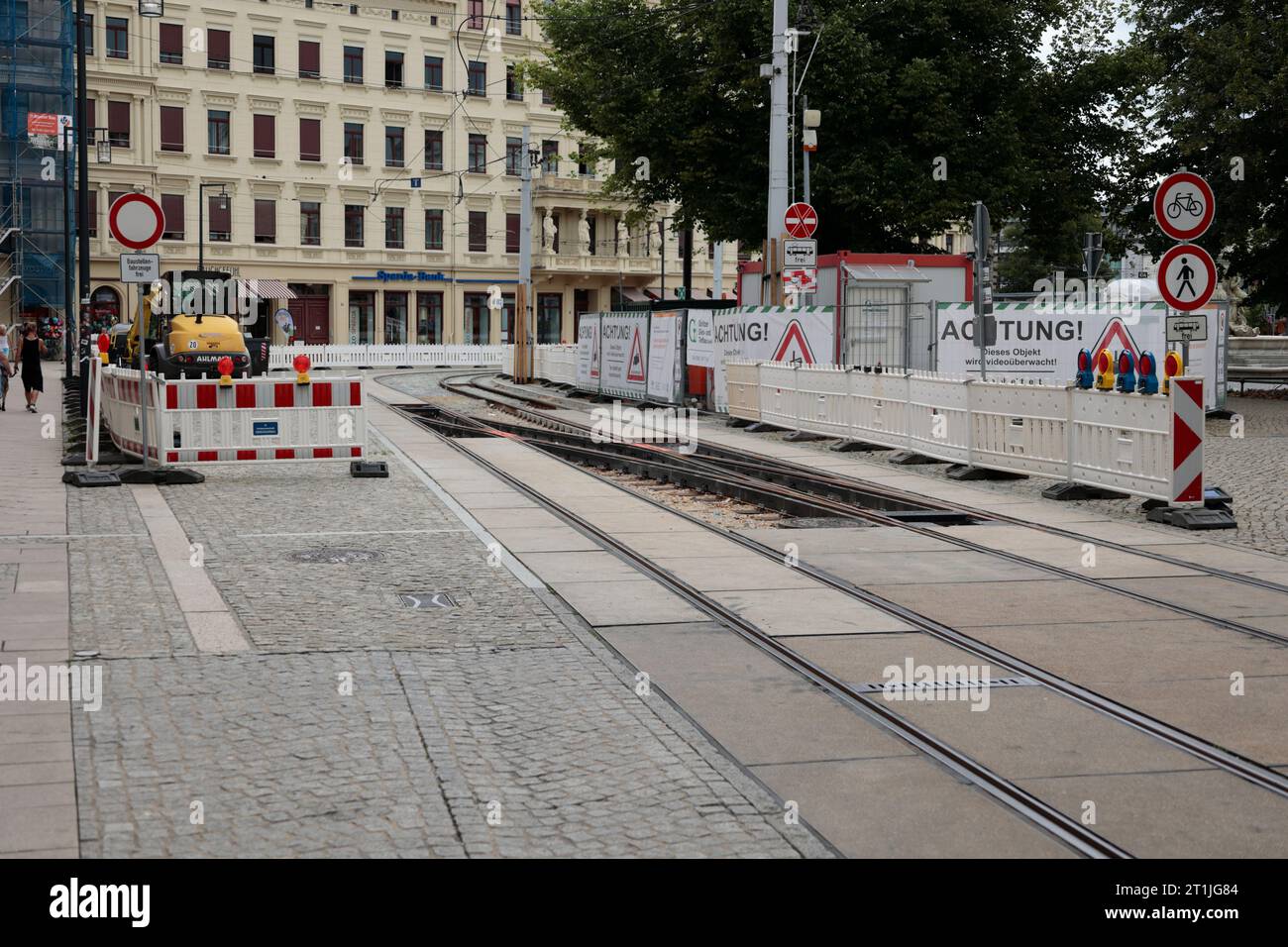 Tram track construction work hi-res stock photography and images - Alamy