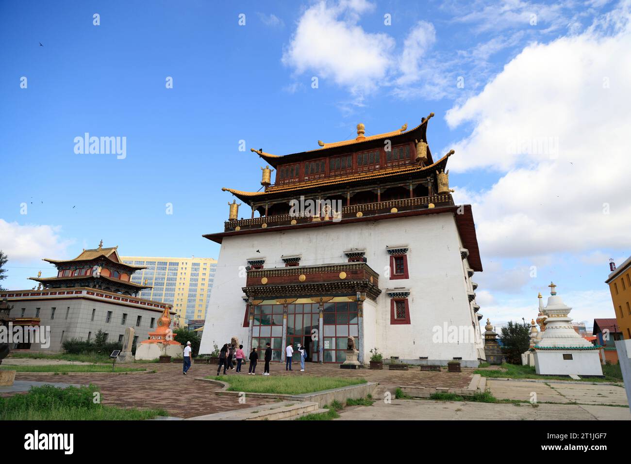 Facade of Gandan Monastery, Ulaanbaatar Stock Photo - Alamy