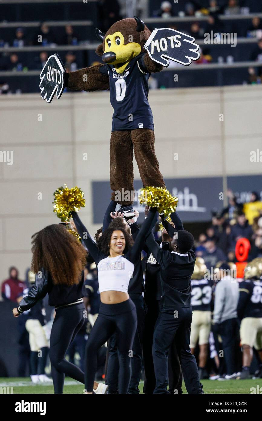 October 13, 2023: Colorado mascot Chip the Buffalo leads a the Buff ...