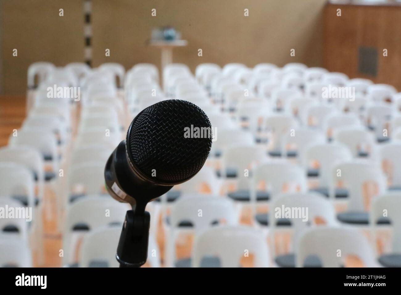 Detail shot of a microphone at a conference Stock Photo - Alamy