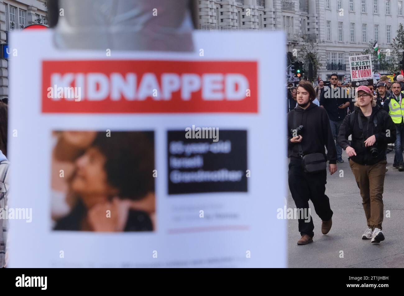 London, UK. 14th Oct 2023. March for Palestine, Israeli missing persons ...