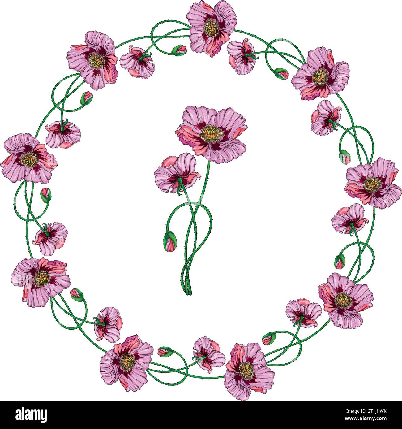 Bright pink poppy Stock Vector Images - Alamy