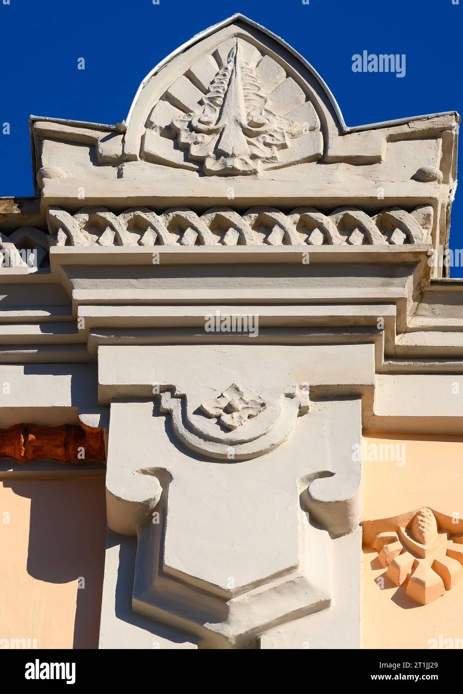 Ornamental structure in a column capital. Architectural feature in the ...
