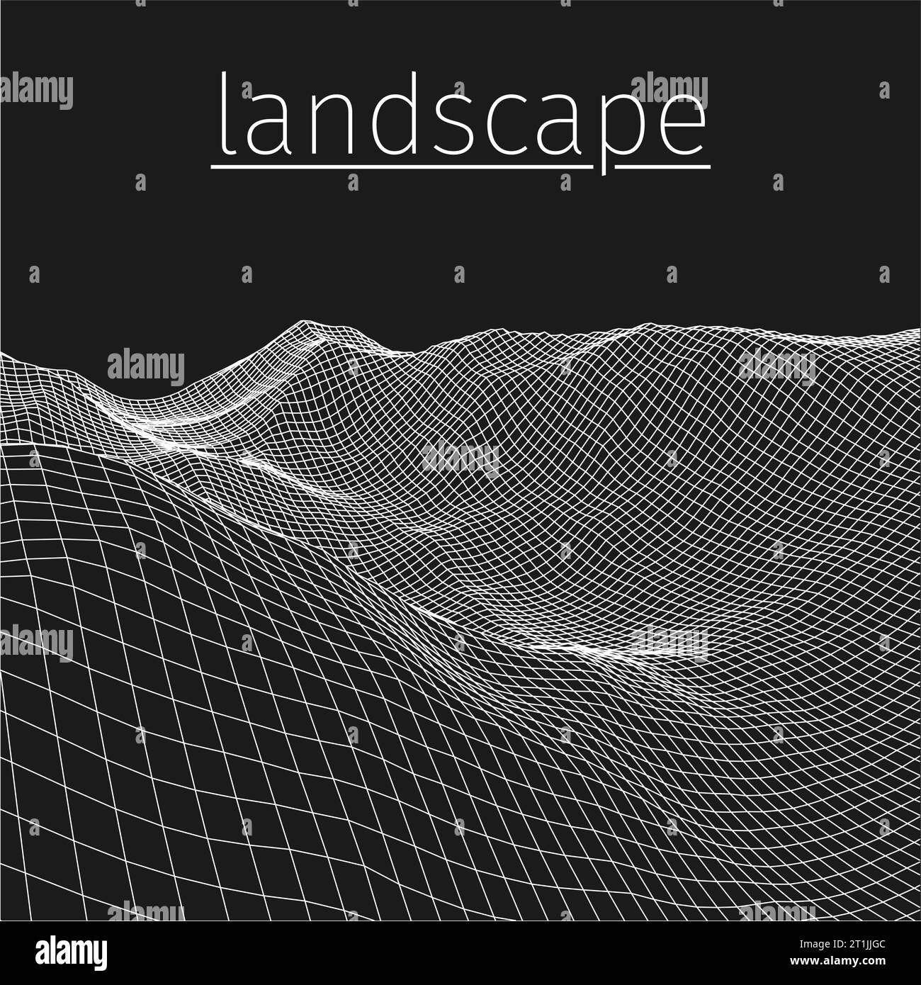 Wireframe landscape background. Abstract vector.3d technology ...