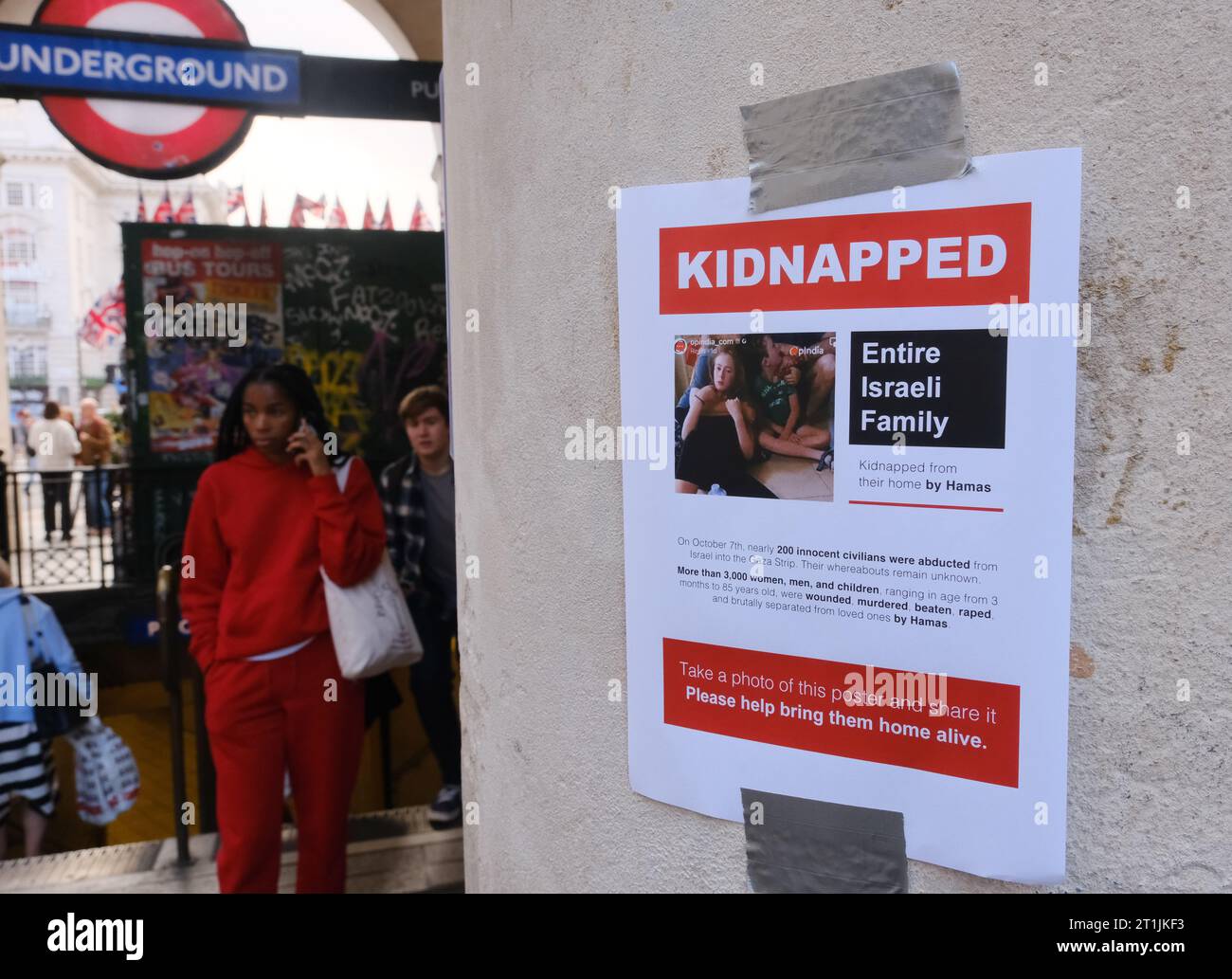 London, UK. 14th Oct 2023. March for Palestine, Israeli missing persons ...