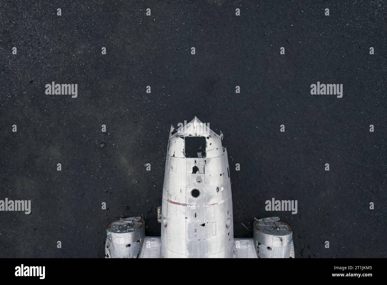 Abandoned military DC 3 plane wreck on Solheimasandur black sand beach ...