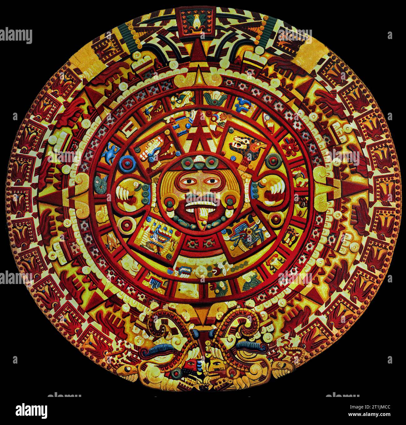 Aztec stone of the sun calendar Maya Mayan Mexico Museum Stock Photo ...