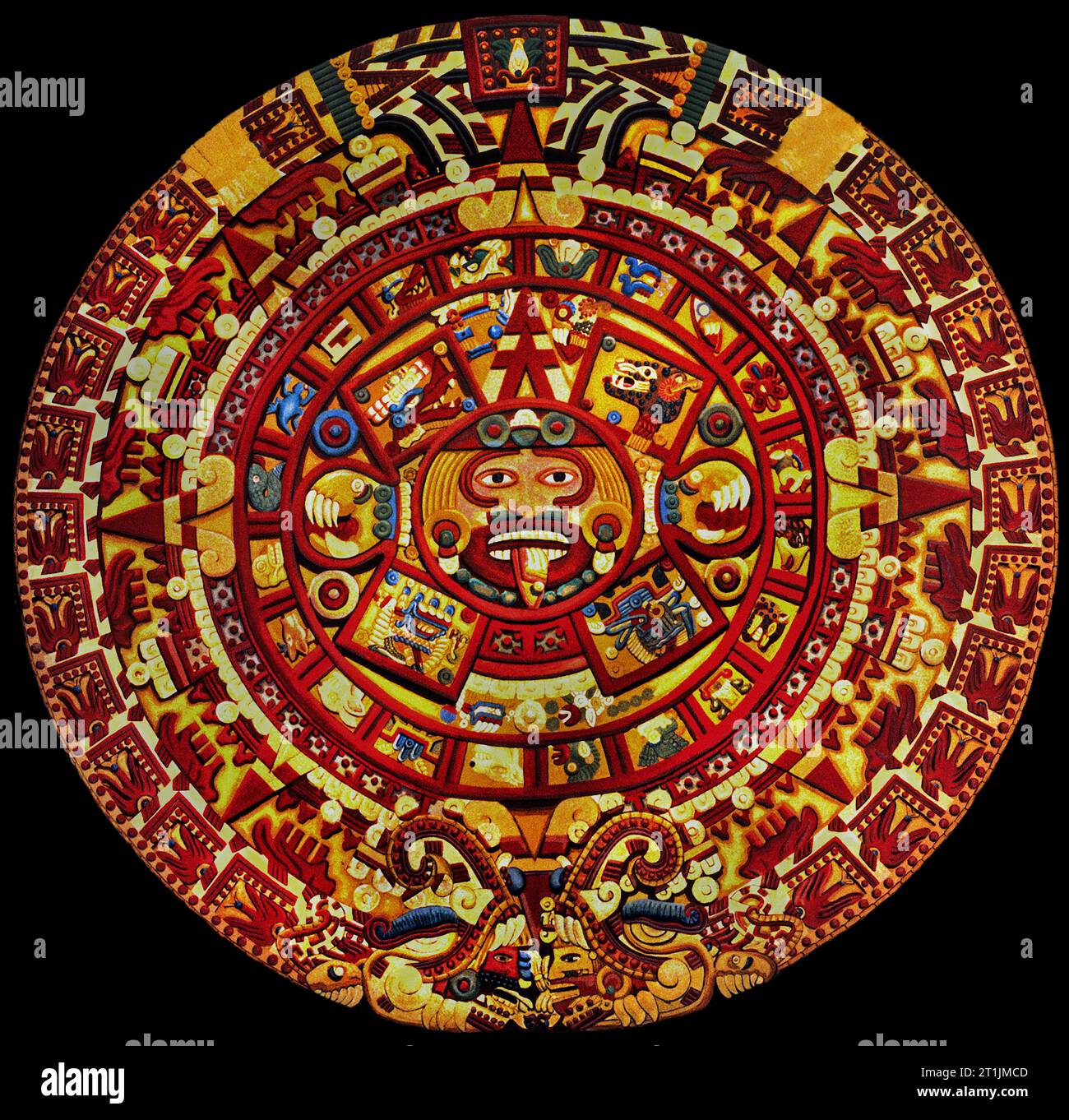 Aztec stone of the sun calendar Maya Mayan Mexico Museum Stock Photo ...