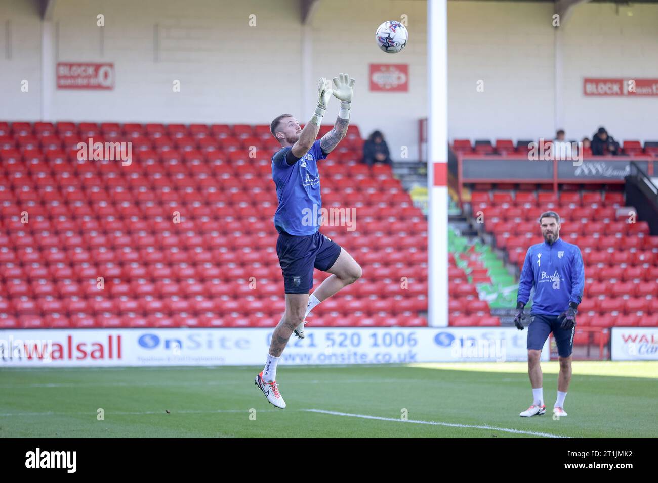 Walsall, UK. 14th Oct, 2023. Gillingham's goalkeeper, Jake Turner ...