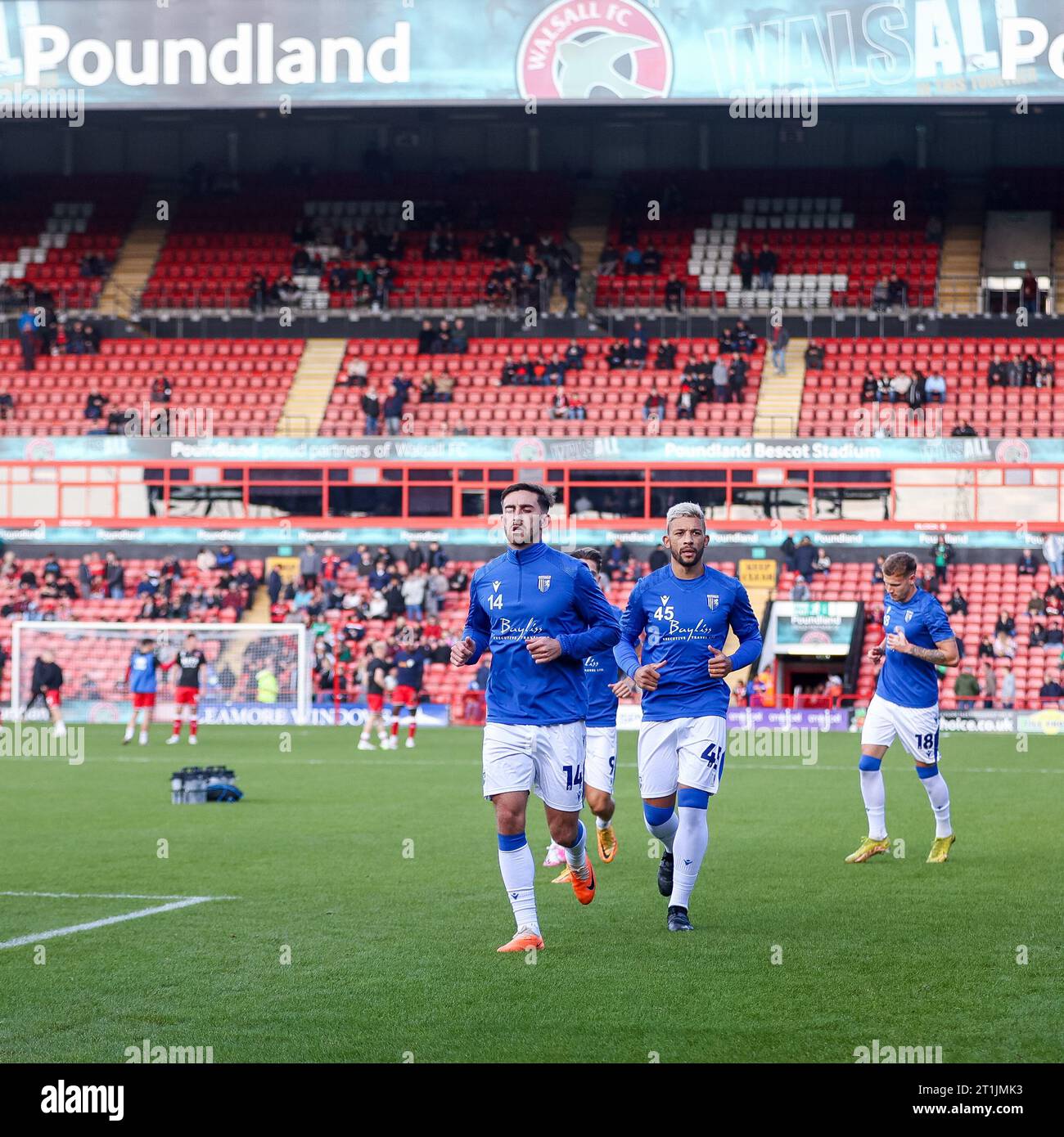 Walsall, UK. 14th Oct, 2023. Gillingham players pictured during final ...