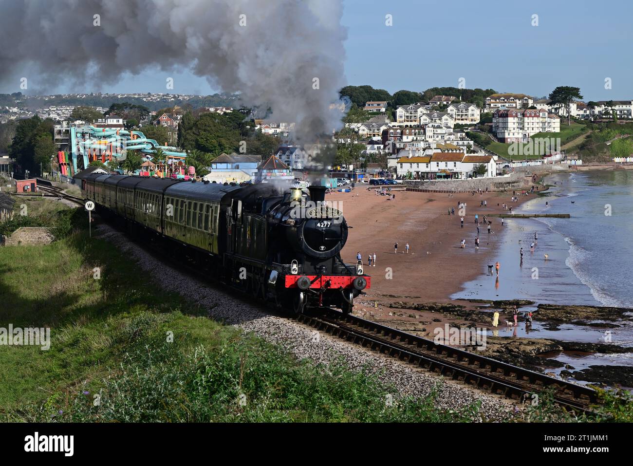 GWR 4200 class tank engine No 4277 'Hercules' passing Goodrington on ...