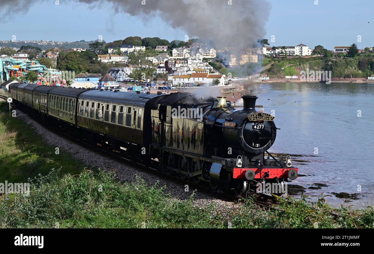 GWR 4200 class tank engine No 4277 'Hercules' passing Goodrington on ...