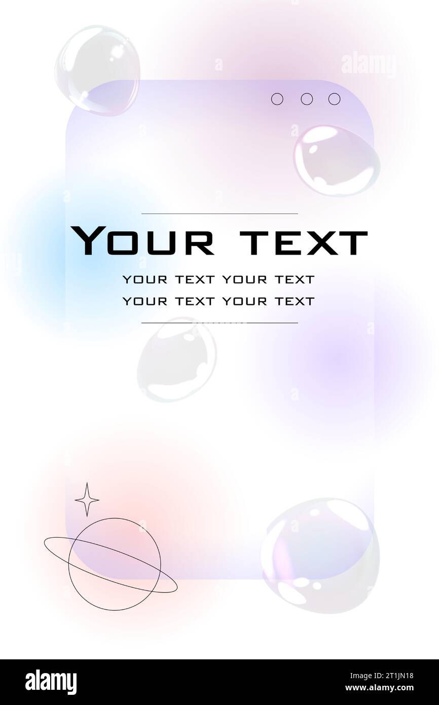 Bubble poster. Social media story. Gradient pastel colors. Iridescent ...