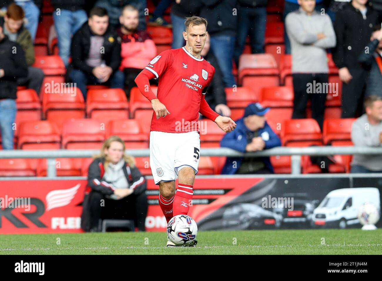 Crewe, UK. 14th Oct, 2023. Mickey Demetriou of Crewe Alexandra in ...