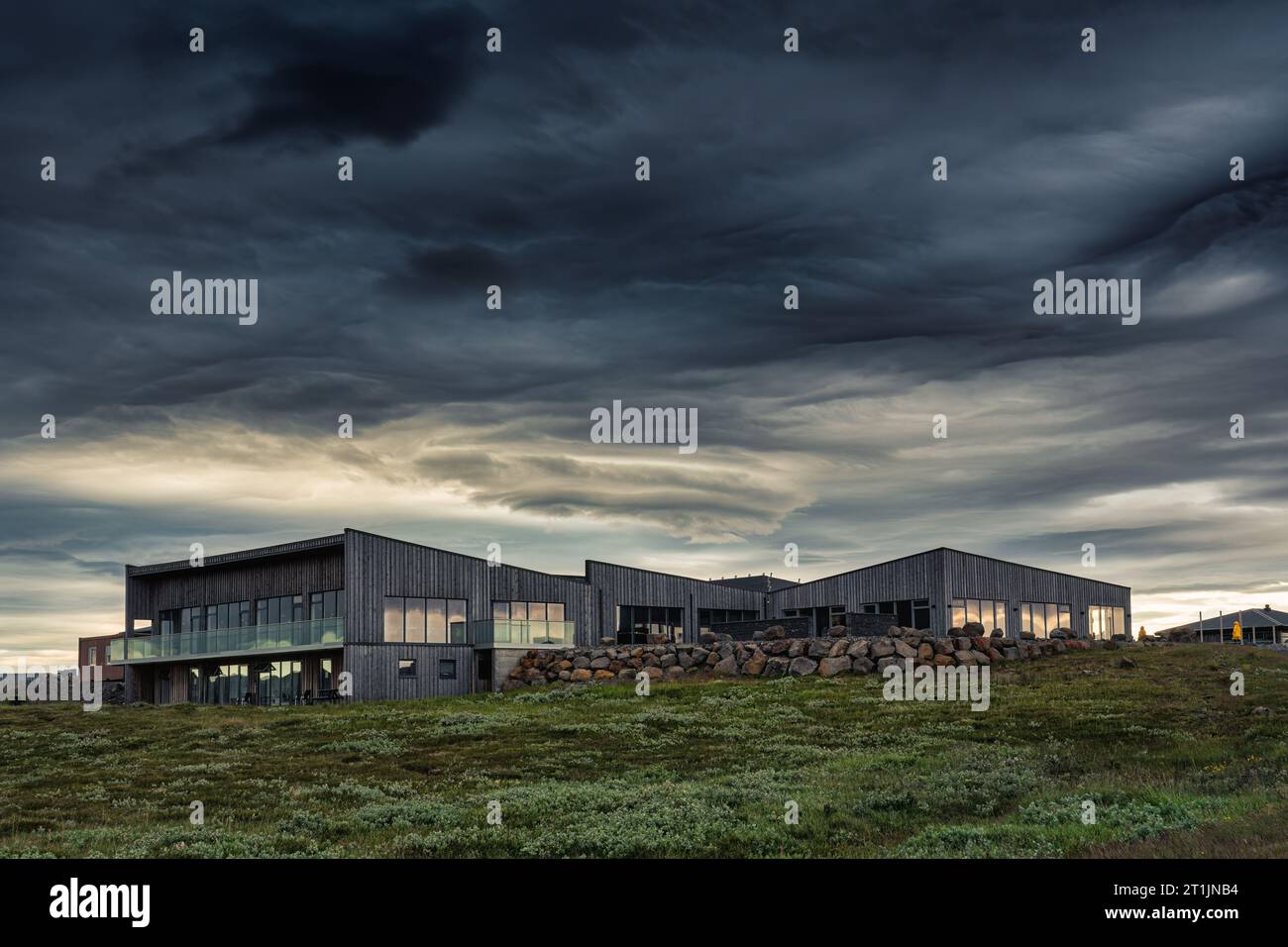 Architecture modern building of the visitor Gullfoss tourist centre ...