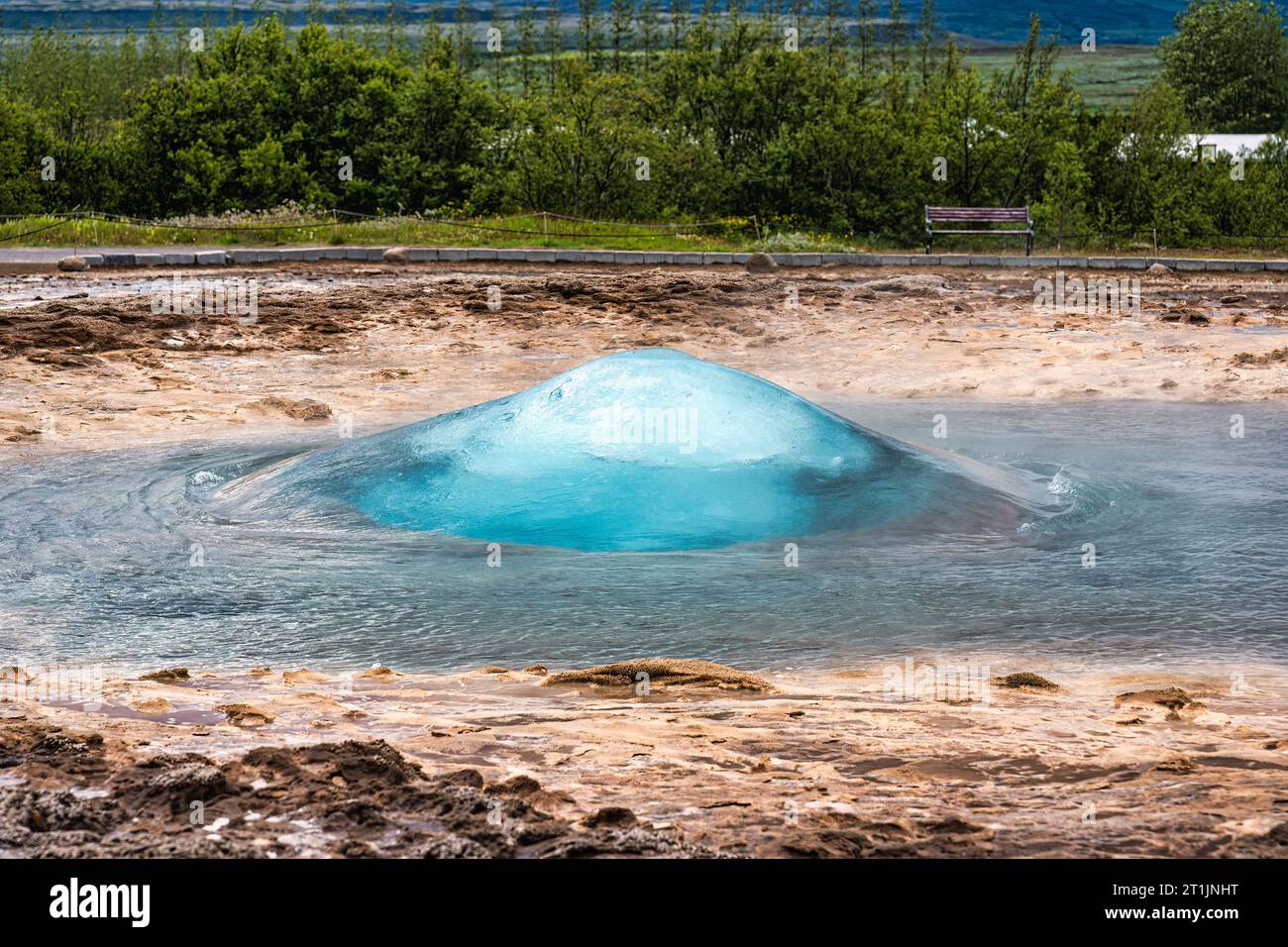 Geological phenomenon of Strokkur Geyser eruption, natural hot spring ...