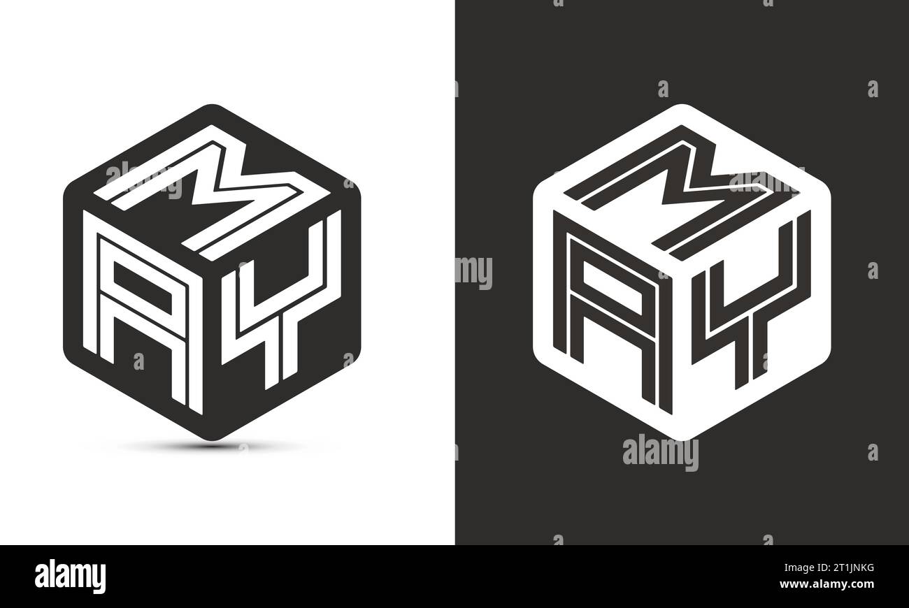 MAY letter logo design with illustrator cube logo, vector logo modern ...