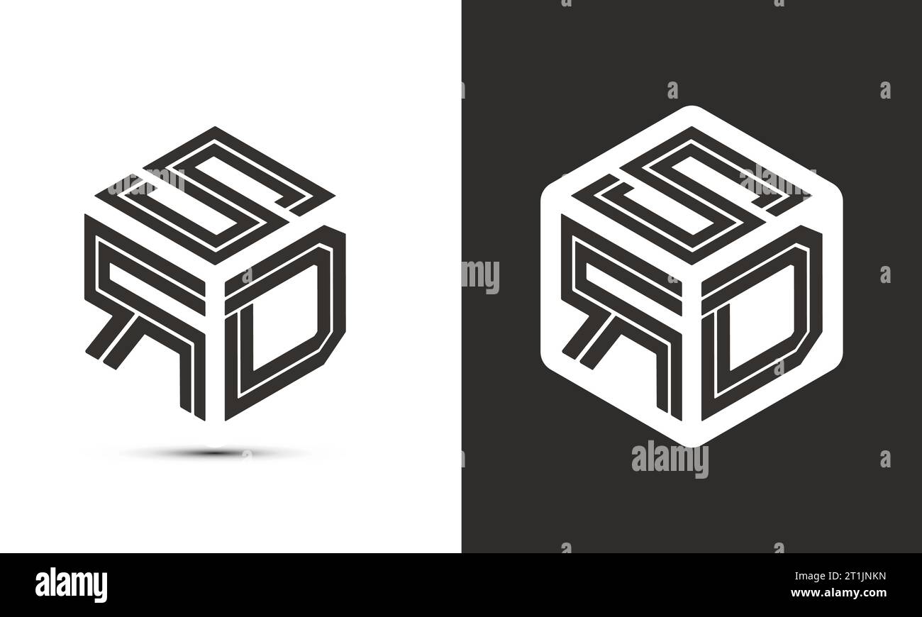 SRD letter logo design with illustrator cube logo, vector logo modern ...