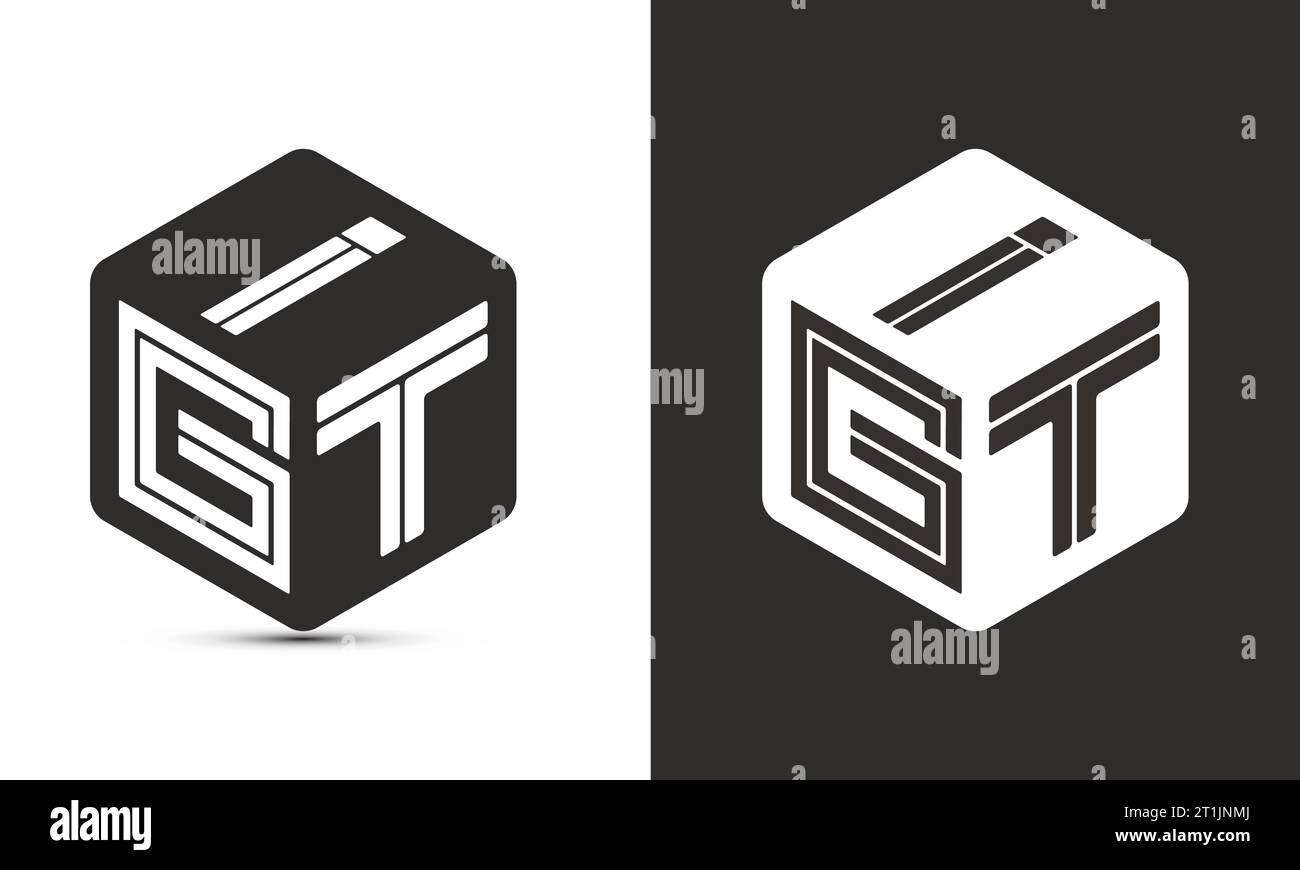 IGT letter logo design with illustrator cube logo, vector logo modern ...