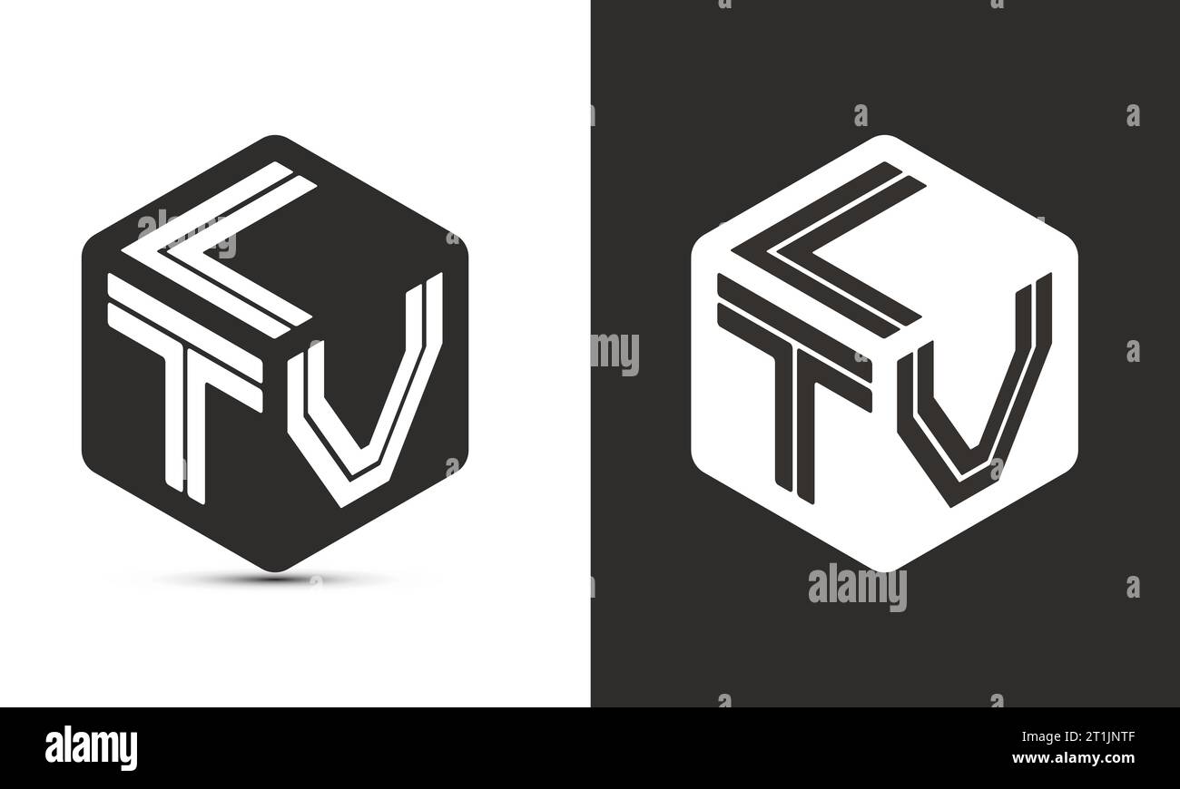 LTV letter logo design with illustrator cube logo, vector logo modern ...