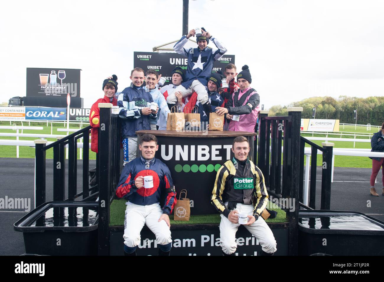 Chepstow Racecourse - Jump Jockeys Derby 2023 Stock Photo - Alamy