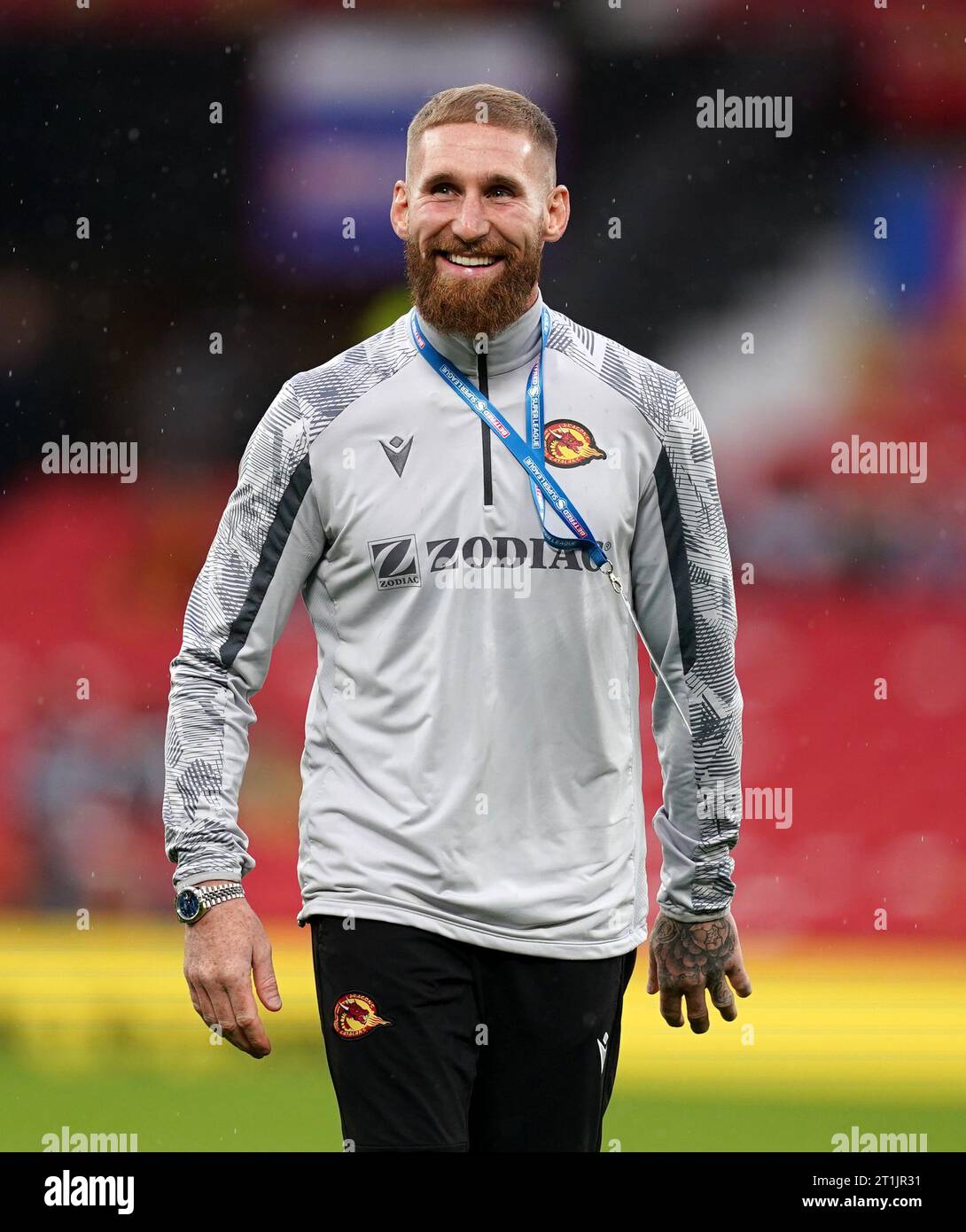 Catalans Dragons' Sam Tomkins walks the pitch prior to the Betfred ...