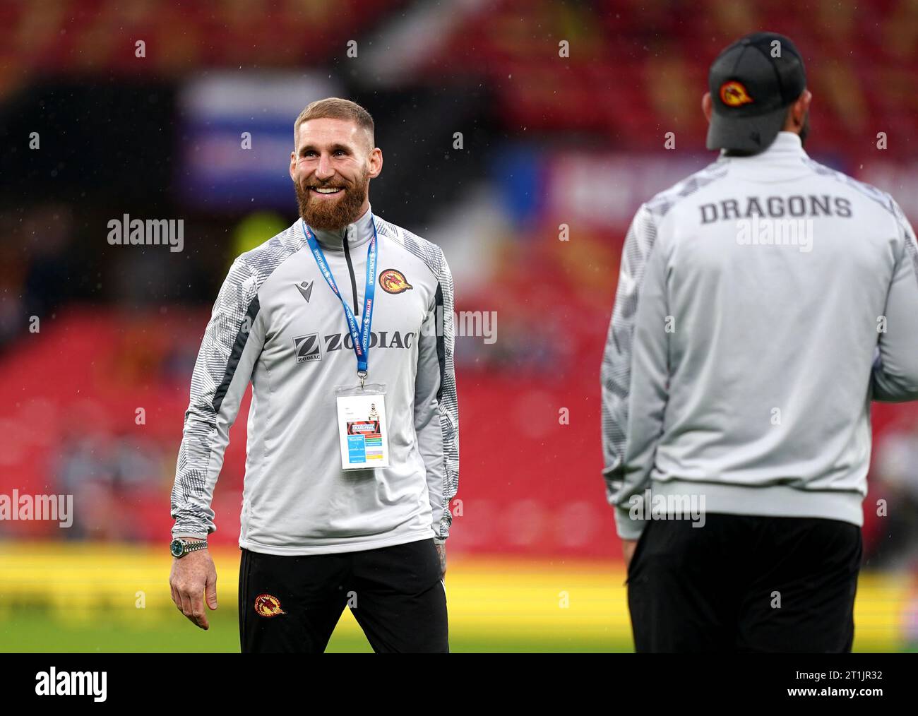 Catalans Dragons' Sam Tomkins walks the pitch prior to the Betfred ...