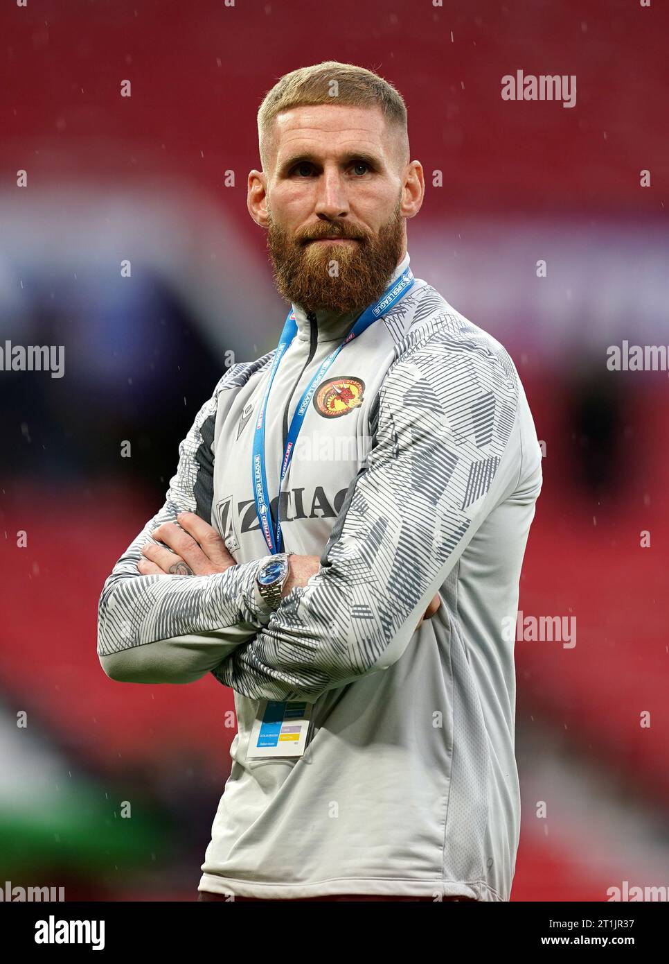 Catalans Dragons' Sam Tomkins walks the pitch prior to the Betfred ...