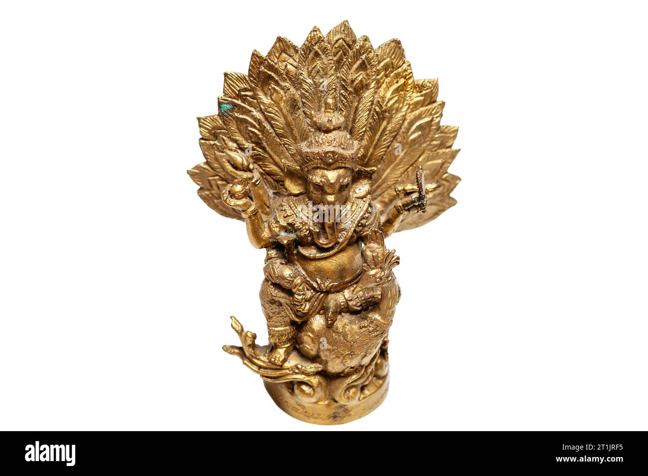 Hindu God Ganesha's Handmade Sculpture is isolated on a white ...